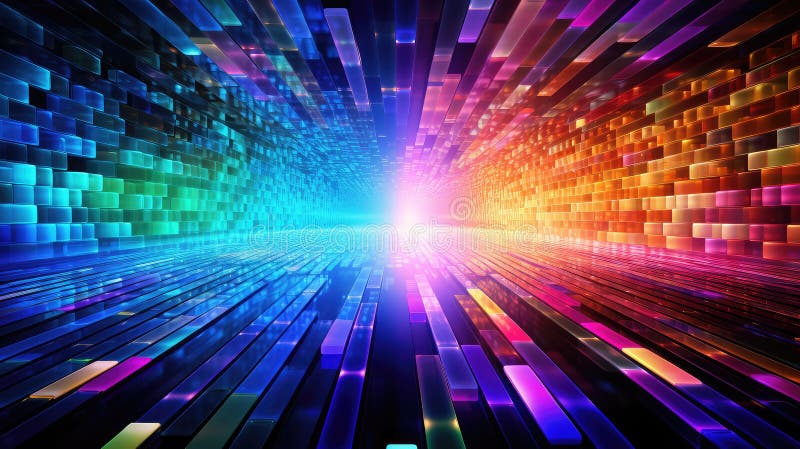 Vibrant Technology Background Rainbow Stock Illustration - Illustration ...