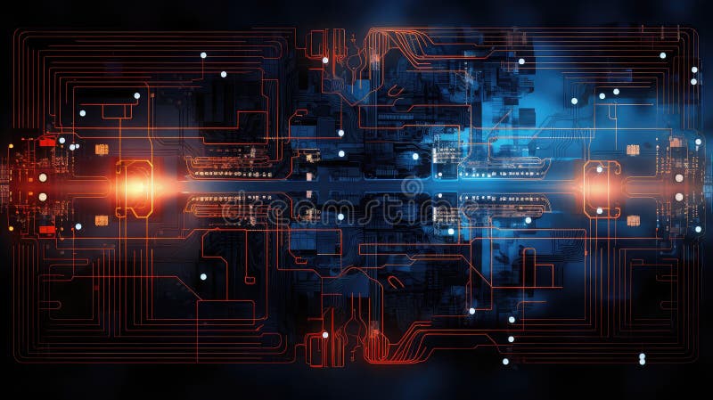 Vibrant technology circuit stock illustration. Illustration of field ...