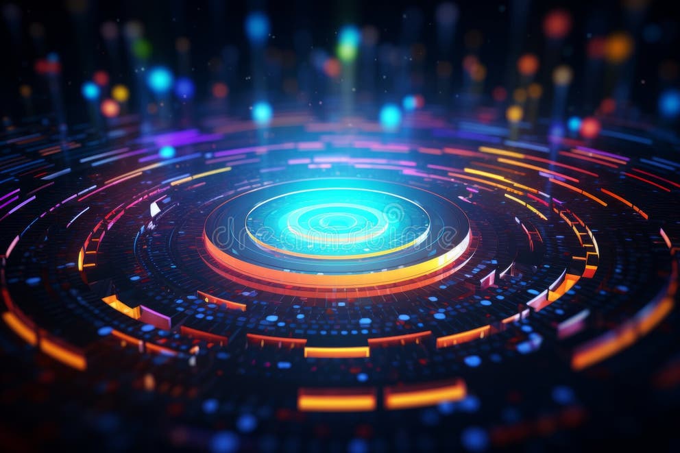 Vibrant Technology Concept with Circles Stock Photo - Image of future ...