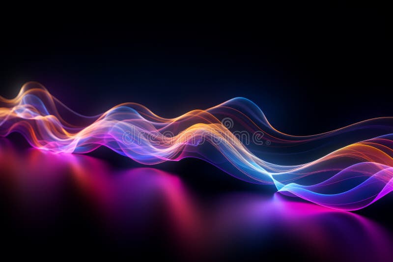 Vibrant Technology Concept with Flowing Lines Stock Illustration ...