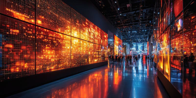 Vibrant Technology Exhibition Showcasing Interactive Displays and ...