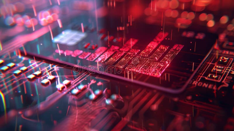 Vibrant Technology-themed Image Illustrating an Advanced Circuit Board ...