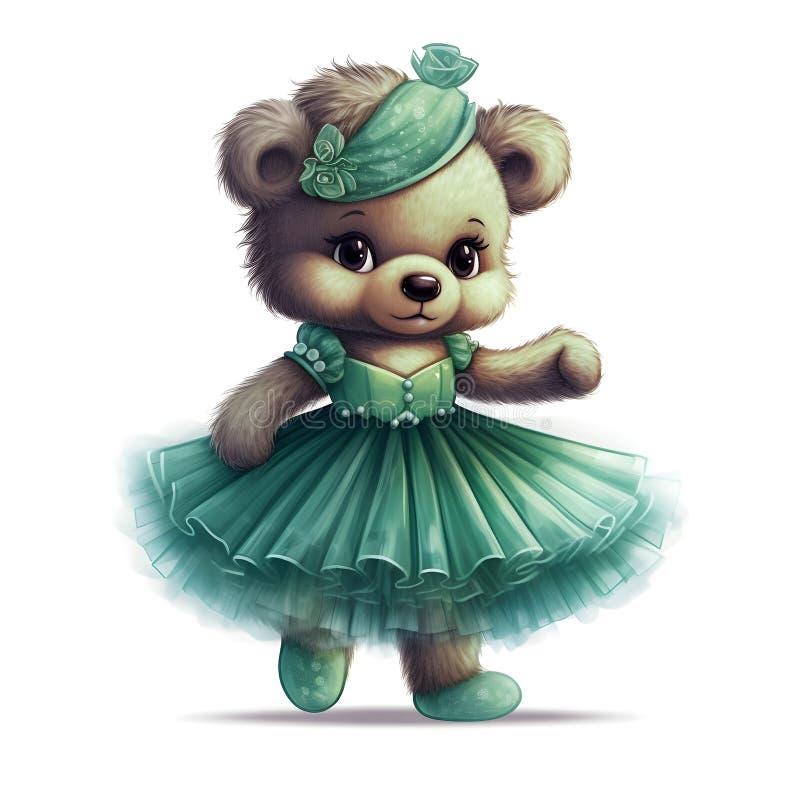 Vibrant teddy tutu dance stock illustration. Illustration of face ...