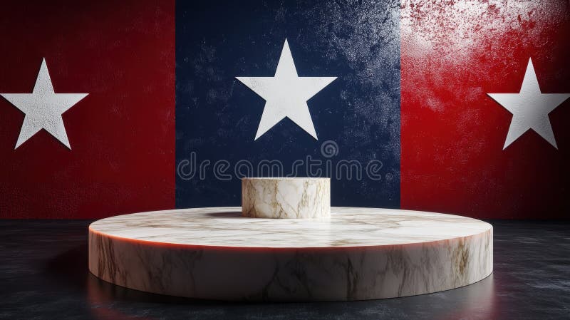 Vibrant Texas Flag Themed Interior with Bold Red, White, and Blue ...