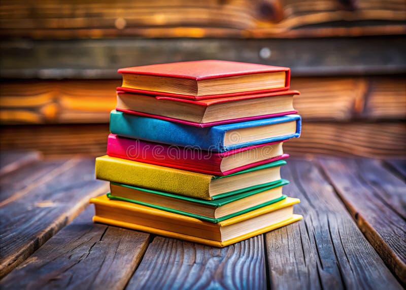 Vibrant Textbook Stack a TiltShift Perspective on Educational Resources ...