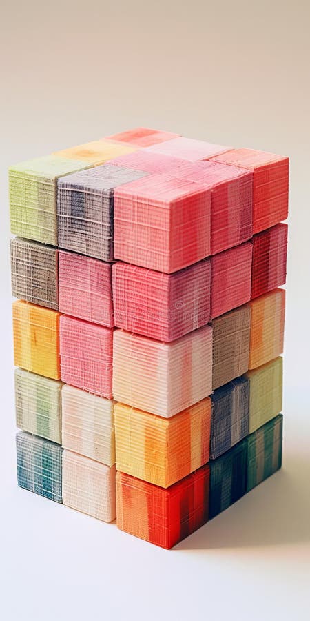 Vibrant Textile Art Blocks with Unique Patterns and Textures Stock ...