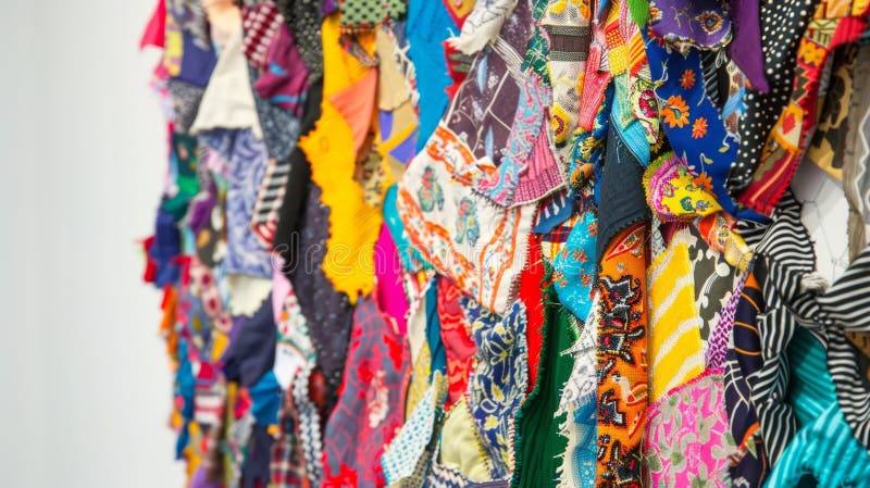 Vibrant Textile Collage Displaying a Fusion of Patterns and Colors ...