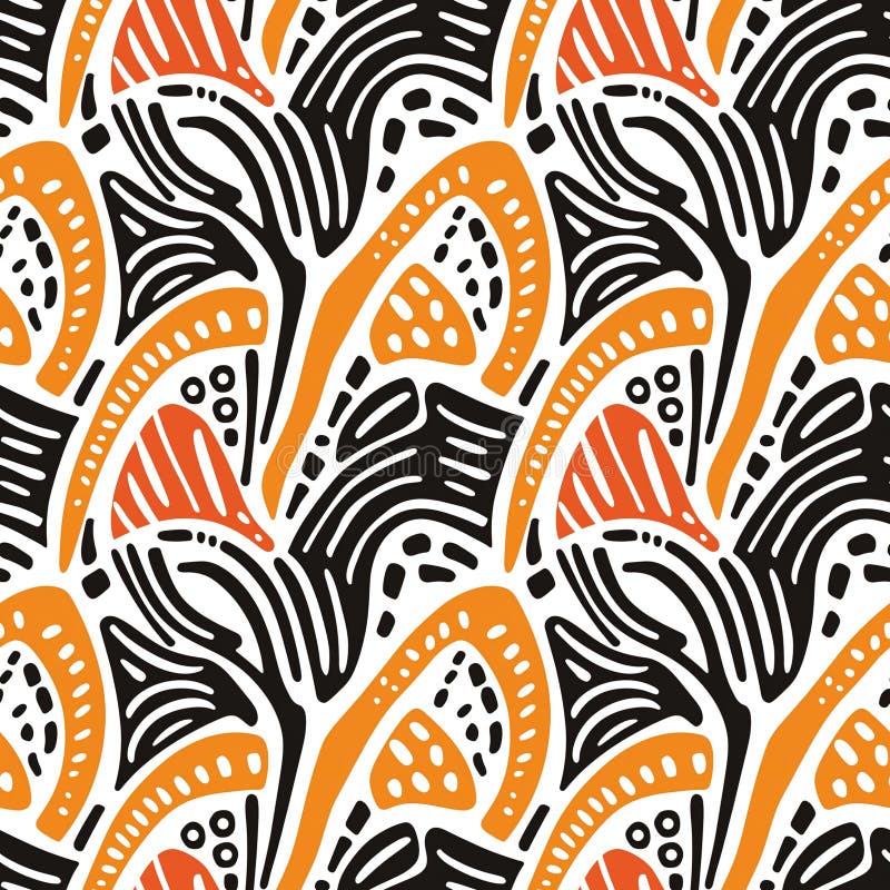 A Vibrant Textile Pattern with Bold Colors and Ethnic Motifs Showcases ...