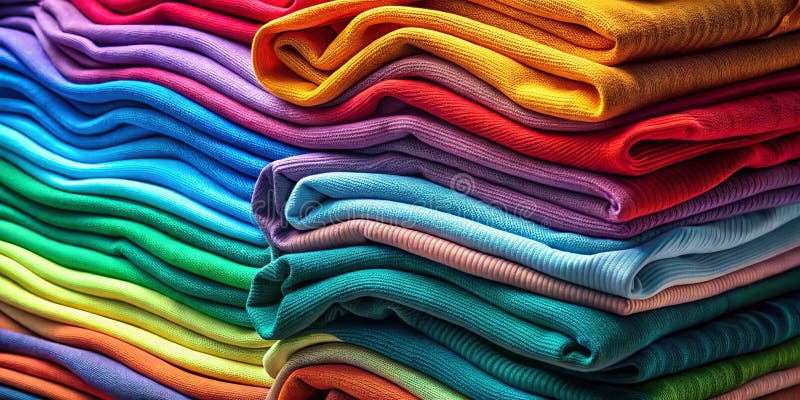 Vibrant Textile Stack a MultiLayered Tapestry of Artisan Fabrics ...