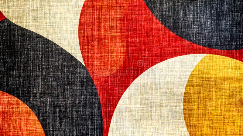 Colorful Retro Fabric Texture with Overlapping Circles Design Stock ...