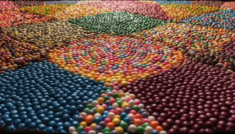 A Vibrant, Textured Heap of Candy Spheres in Multi Colored Patterns ...
