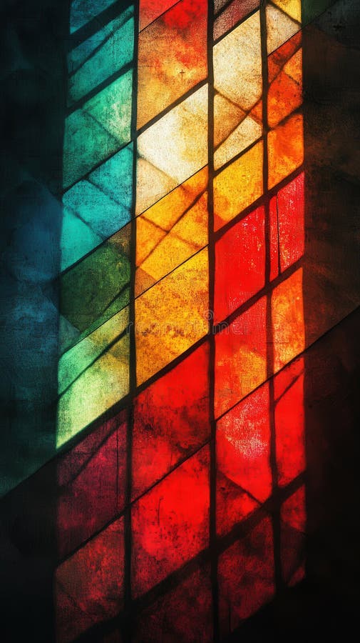 Abstract Colorful Stained Glass Window Texture Stock Illustration ...
