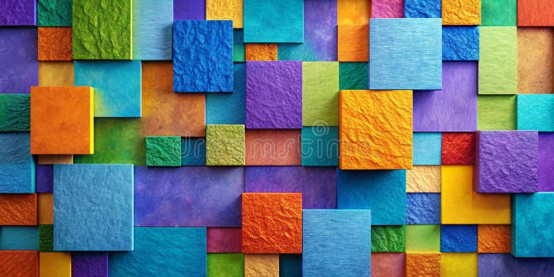 Vibrant Textured Square Blocks Forming Abstract Colorful Pattern ...