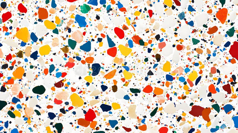 Colorful Stone Chips Embedded in a White Matrix, Creating a Speckled ...