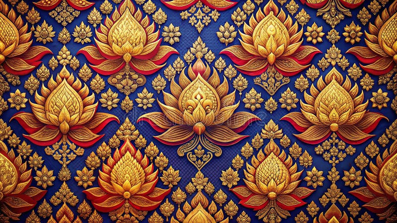 A Vibrant Thai Background Image Featuring Traditional Elements Stock ...