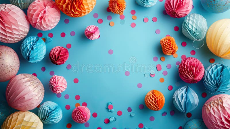 Vibrant Theme Party Backdrop with Spacious Area for Text or Graphics ...