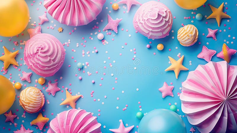 Vibrant Theme Party Backdrop with Spacious Area for Text or Graphics ...