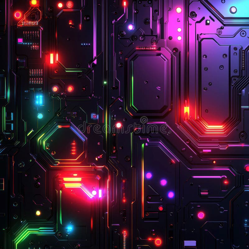 A Vibrant, Three-dimensional Digital Artwork Depicting an Electronic ...