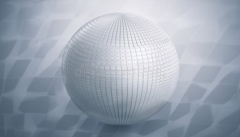 3D Render of an Abstract Geometric Sphere with a Mosaic Tile Pattern ...