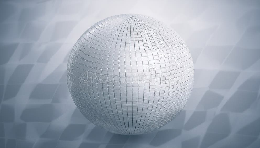 3D Render of an Abstract Geometric Sphere with a Mosaic Tile Pattern ...