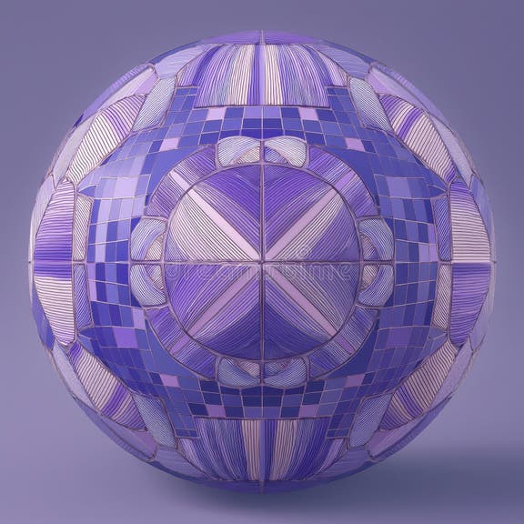 3D Render of an Abstract Geometric Sphere with a Mosaic Tile Pattern ...