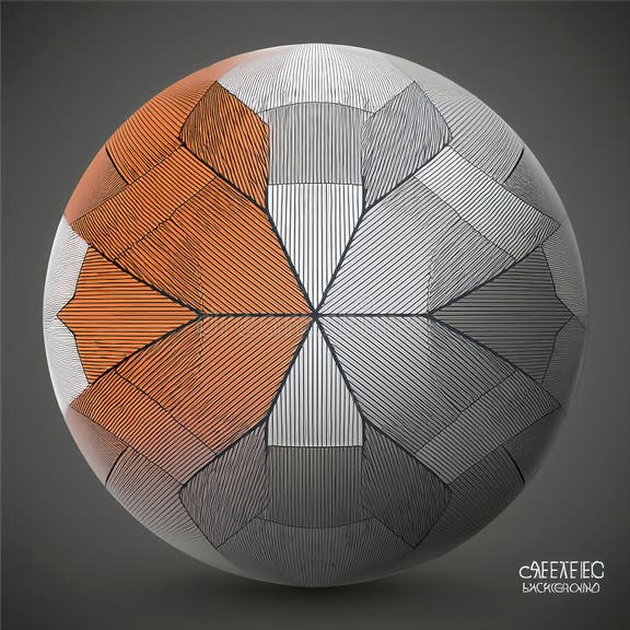 3D Render of an Abstract Geometric Sphere with a Mosaic Tile Pattern ...