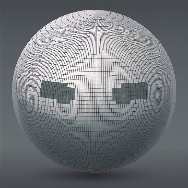 3D Render of an Abstract Geometric Sphere with a Mosaic Tile Pattern ...