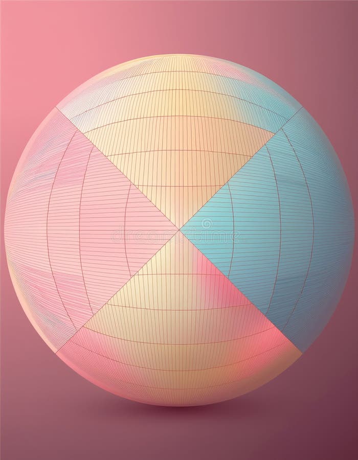 3D Render of an Abstract Geometric Sphere with a Mosaic Tile Pattern ...