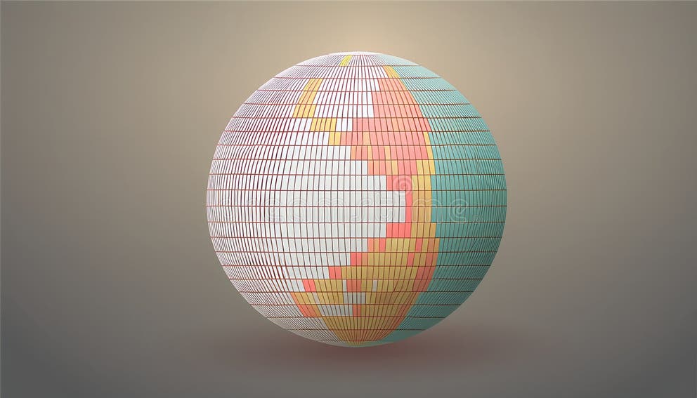 3D Render of an Abstract Geometric Sphere with a Mosaic Tile Pattern ...