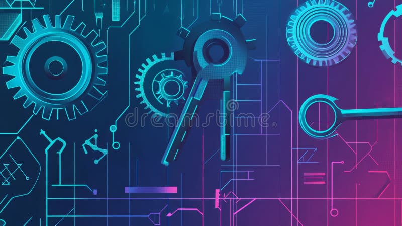 Vibrant Thumbnail Illustration Featuring Intricate Gears, Circuits, and ...