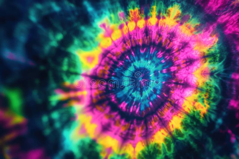 Vibrant Tie-dye Glow Pattern with Psychedelic Colors Bursting in ...