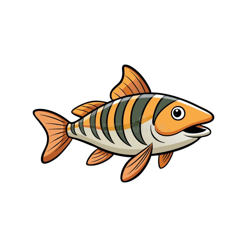 Vibrant Tigerfish Illustration Featuring Marine Elements Stock ...