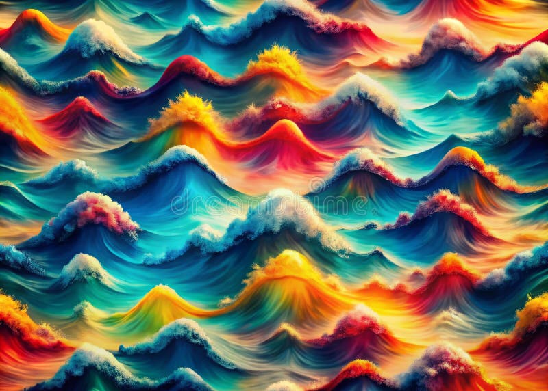Vibrant TiltShift Wave Pattern Abstract Seamless Design for Modern ...