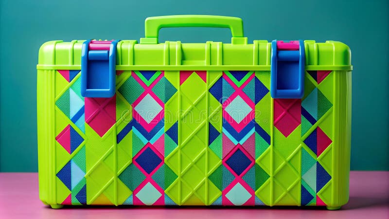 A Vibrant Tool Case with Geometric Patterns Generative AI Stock ...