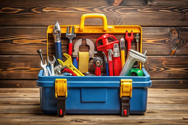 A Vibrant Toolbox Packed with Essential Repair and Maintenance Tools on ...