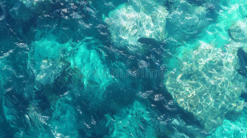 Vibrant Top View of Pristine Coral Reef in Crystal Clear Ocean Waters ...