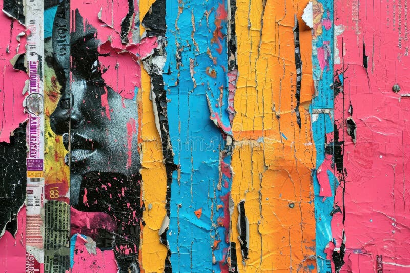 Vibrant Torn Magazine Collage Stock Illustration - Illustration of ...