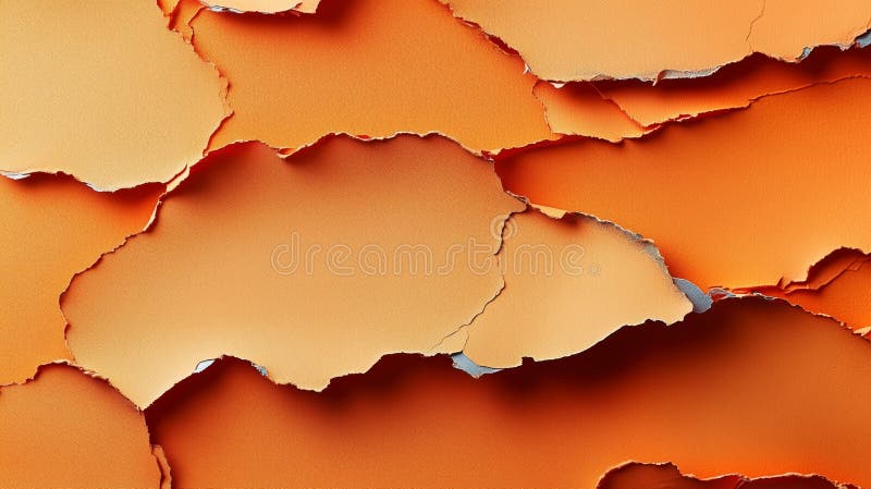 Vibrant Torn Orange Paper Background with Layered Textures Stock ...