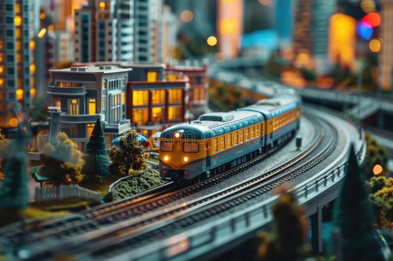 Vibrant Tracks: a Model Train Competition in the Suburbs Stock Photo ...