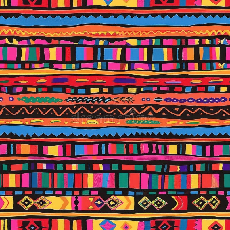 Vibrant Traditional African Fabric Patterns in Bold Colors Stock Image ...