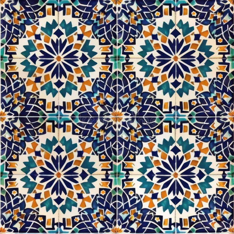 Vibrant Traditional Moroccan Tile Pattern Design Stock Photo - Image of ...