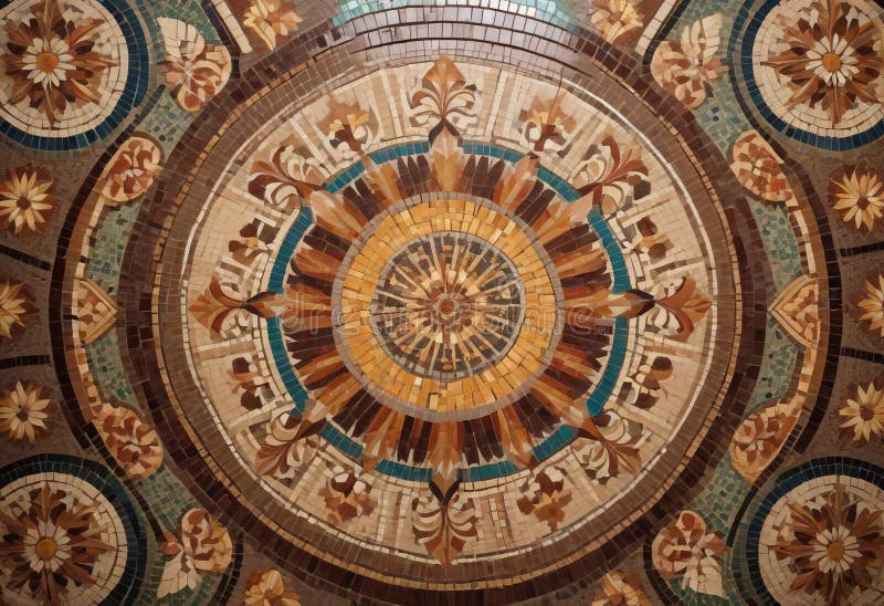 A Vibrant Traditional Mosaic Pattern, Intricate Details Stock ...