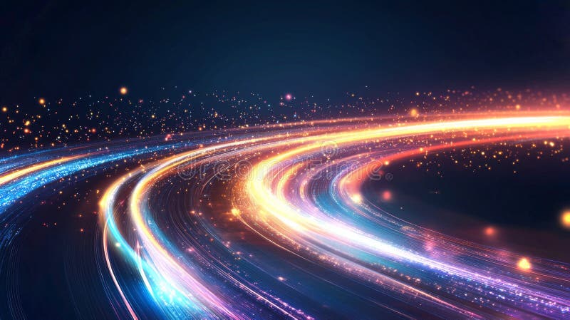 Vibrant Trails of Light Create Dynamic Patterns in 4k AI Generated ...