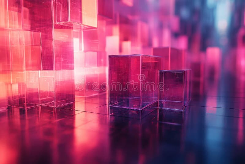 Abstract Composition Pink Purple Glass Blocks Stock Photos - Free ...