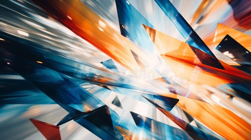 Vibrant Translucent Geometric Shapes Racing Towards the Finish Line ...