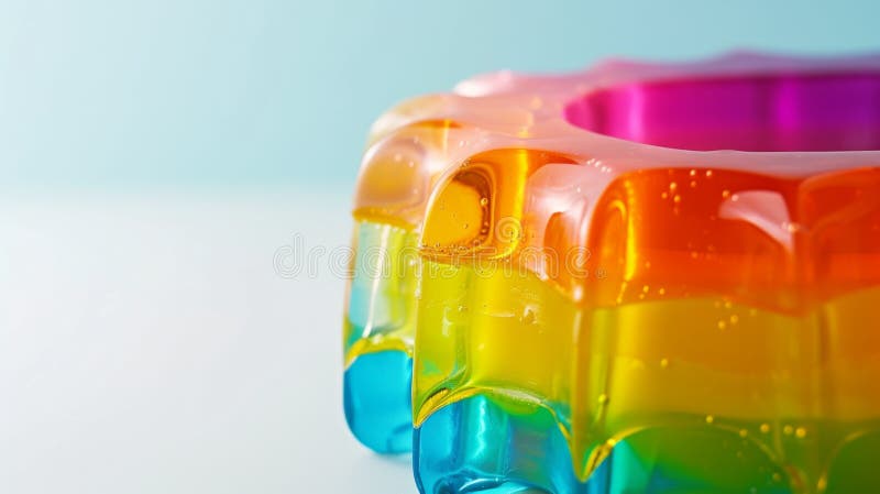 A Vibrant and Translucent Rainbow Jelly Dessert, a Feast for the Eyes ...