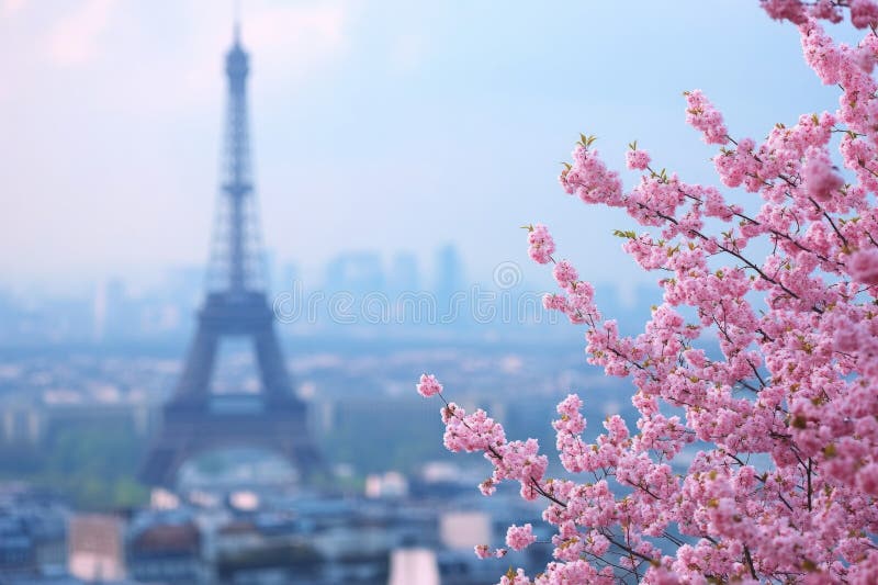 A Vibrant Travel Scene Showcasing Popular Spring Destinations and ...