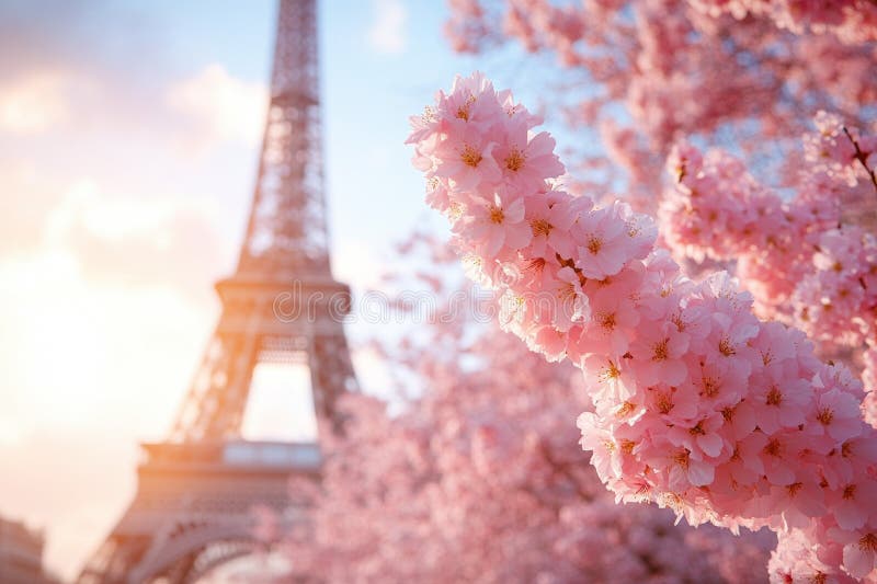 A Vibrant Travel Scene Showcasing Popular Spring Destinations and ...