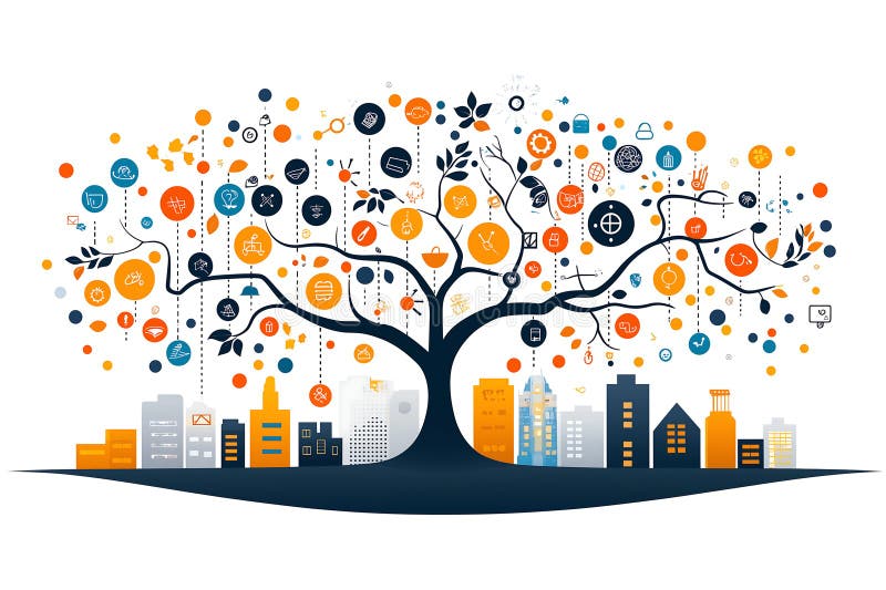 Vibrant Tree Design Symbolizes Growth and Development, Featuring ...