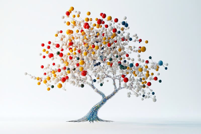 Colorful Molecular Tree Sculpture Showcasing Creative Art Made from ...